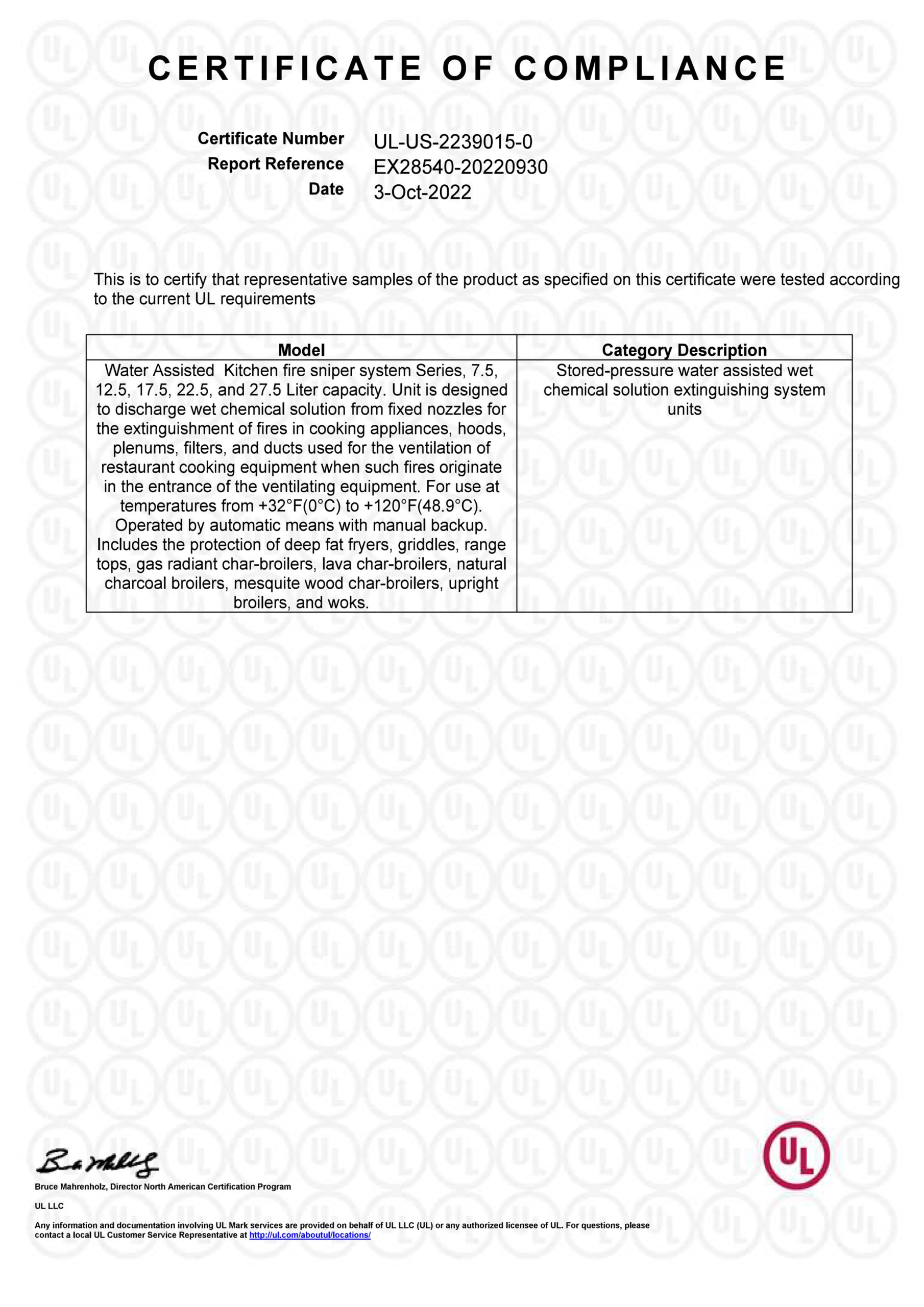 UL Listed Kitchen Fire Suppression System | Usha Armour